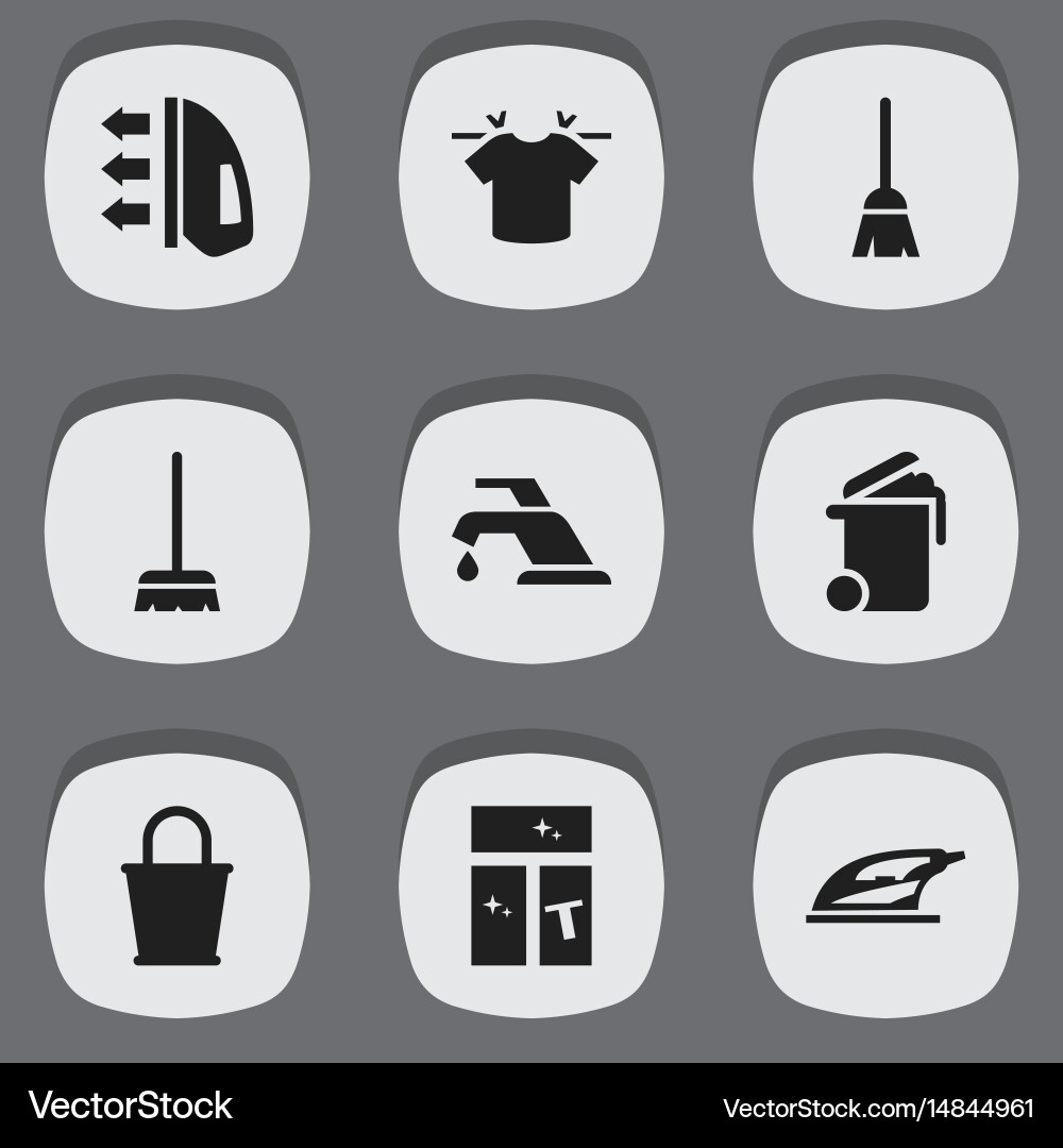 Set of 9 editable dry-cleaning icons includes Vector Image