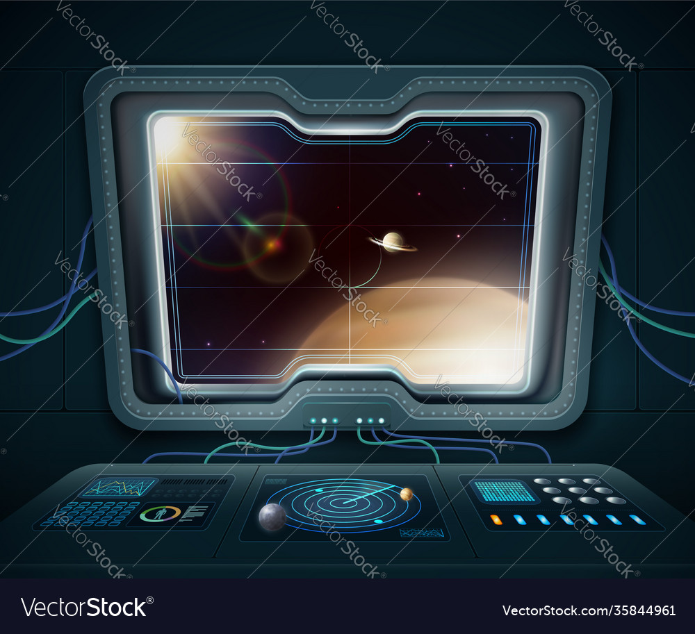 Space ship window Royalty Free Vector Image - VectorStock