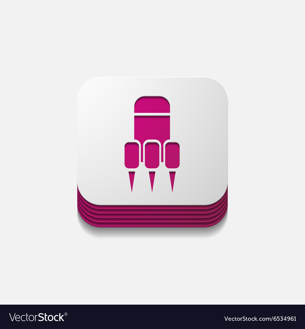Square button rocket Royalty Free Vector Image