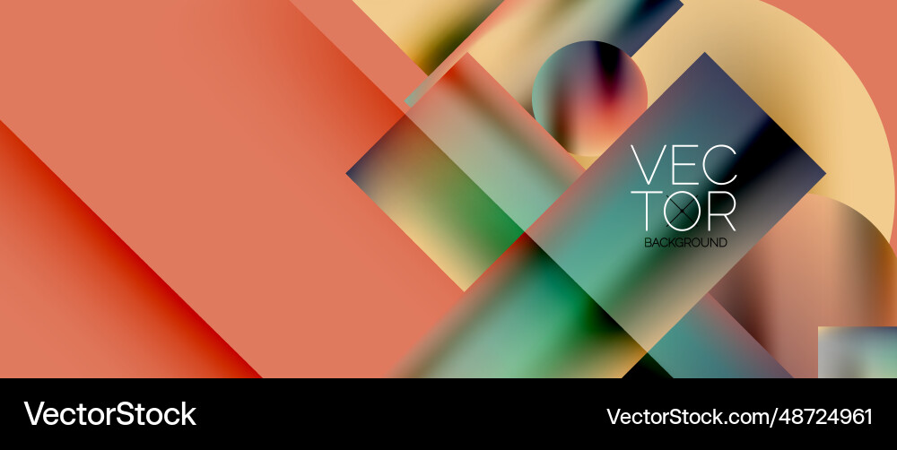 Squares and circles design fluid color gradients Vector Image