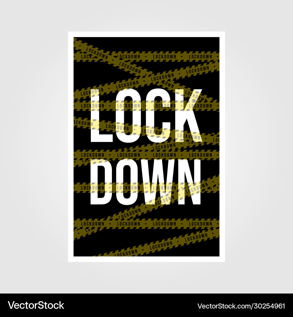 Vintage lock down poster isolation with police Vector Image