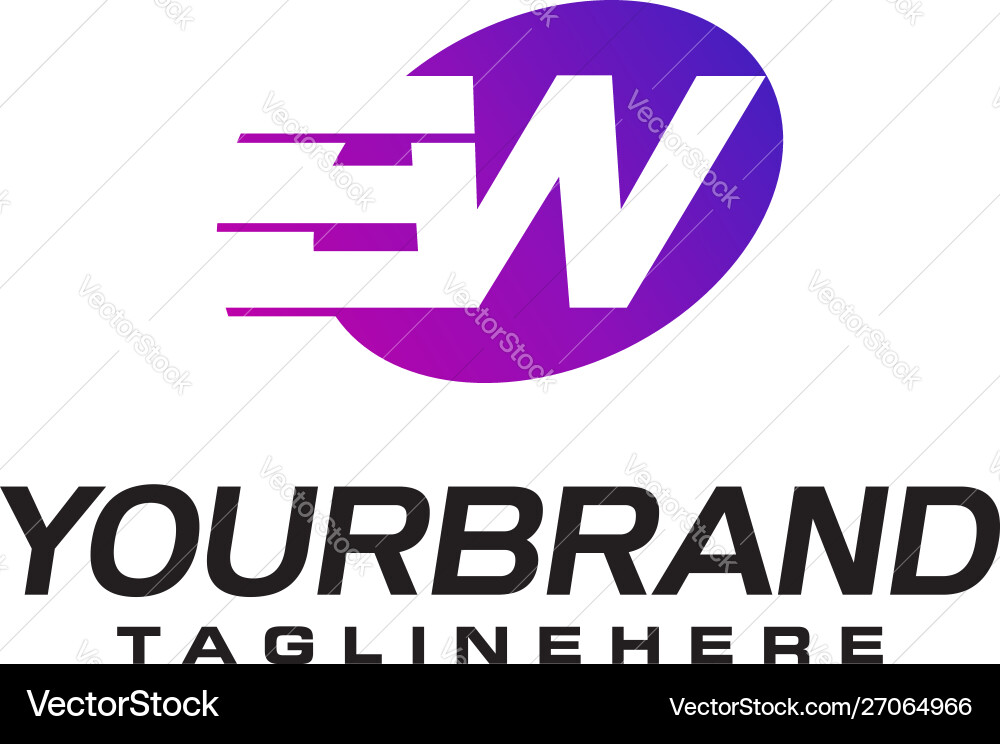 Abstract letter w logo with fast speed lines fast Vector Image
