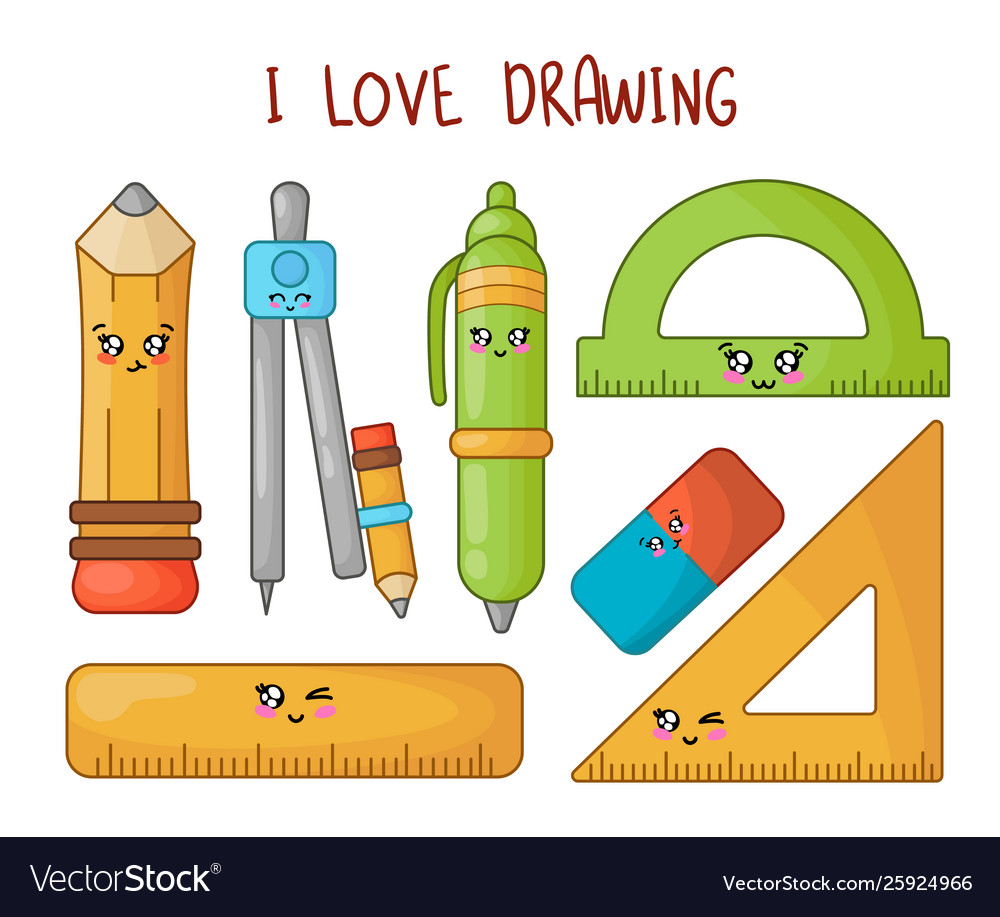 Back to school kawaii Royalty Free Vector Image