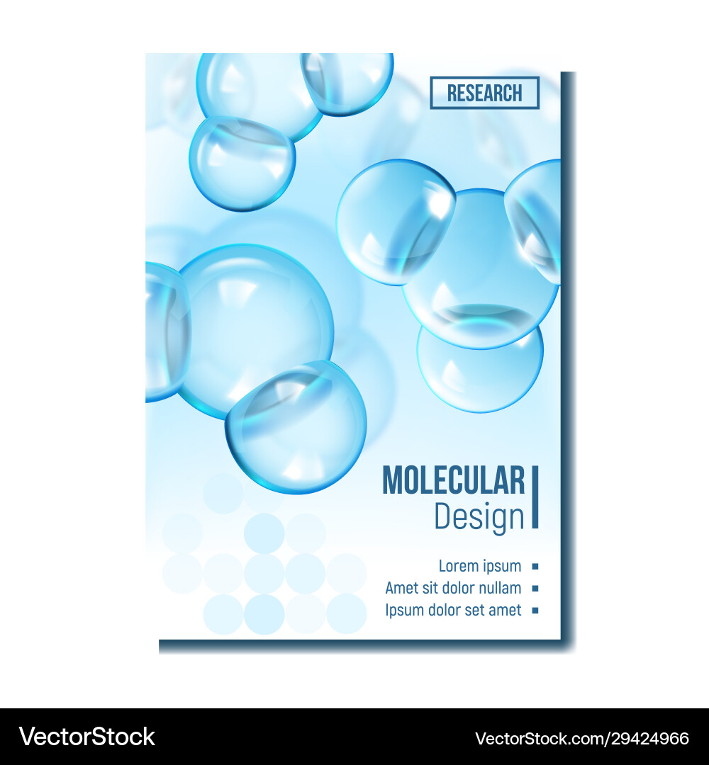 Chemical molecule research advertise poster Vector Image