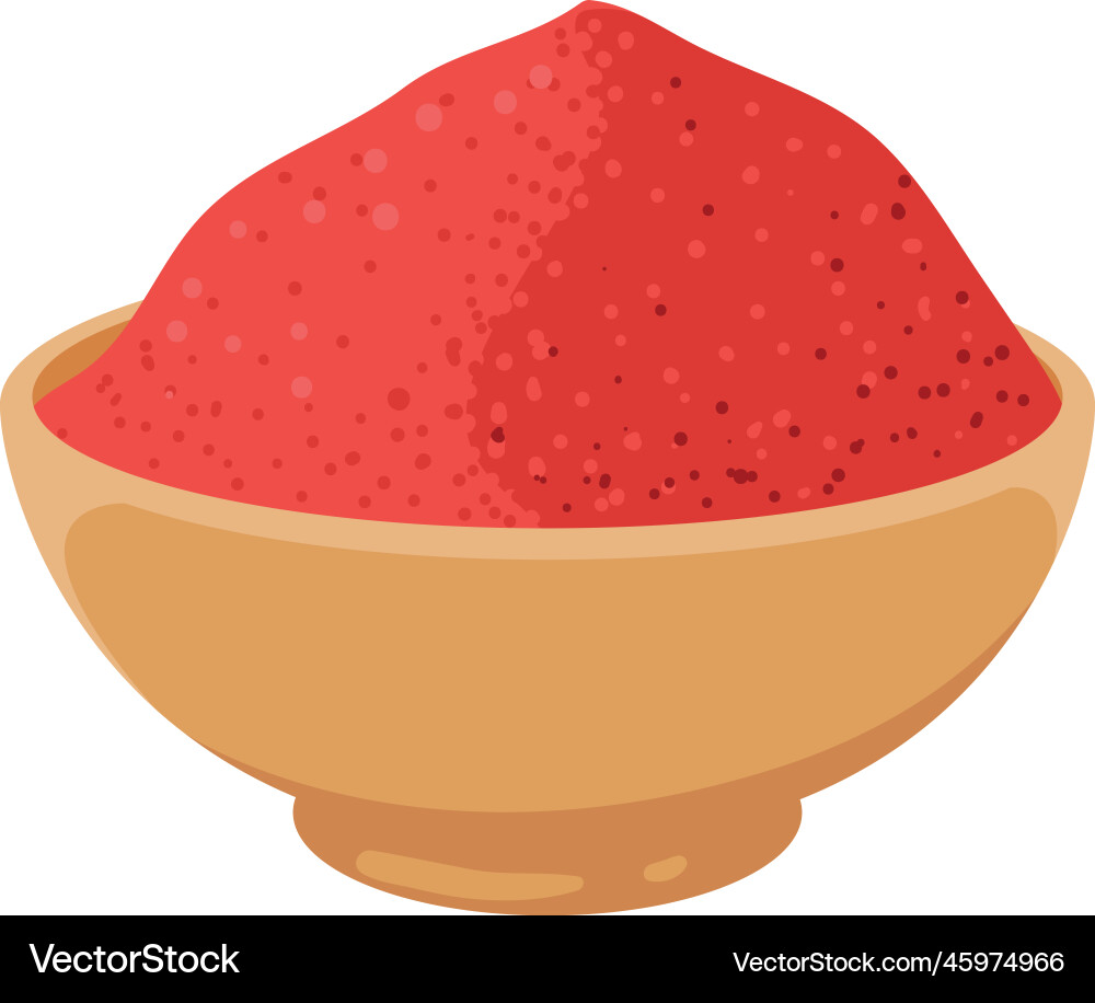 Chili pepper powder in bowl Royalty Free Vector Image