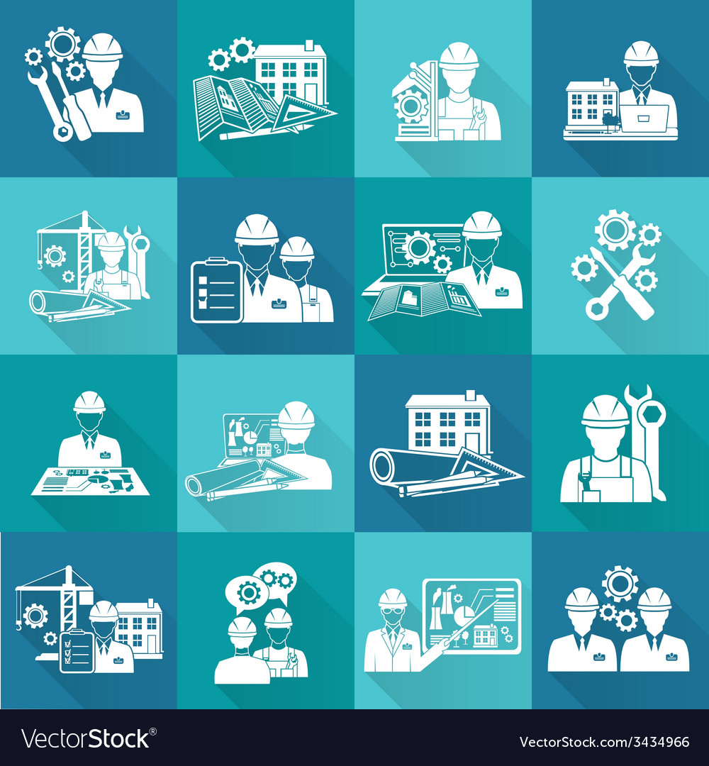 Engineer icon white Royalty Free Vector Image - VectorStock