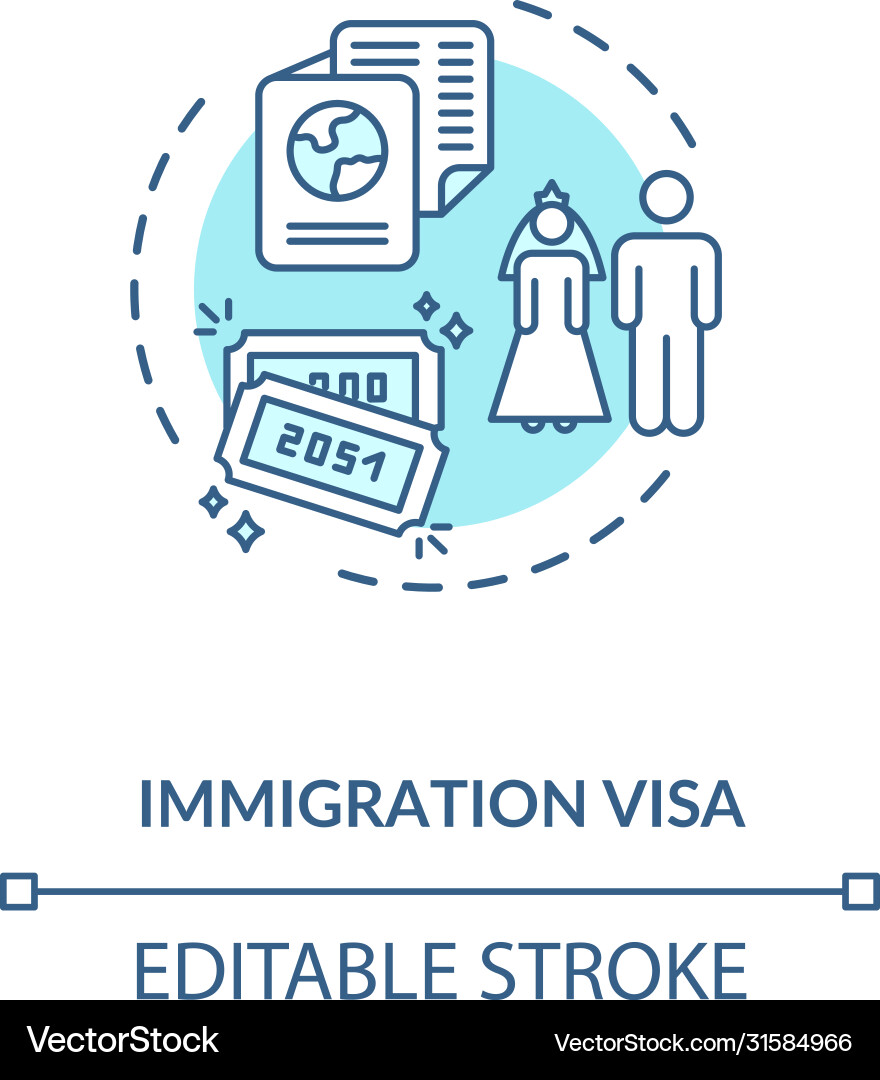 Immigration visa concept icon Royalty Free Vector Image