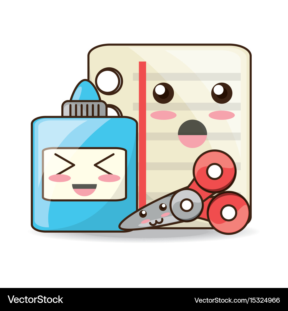 Kawaii icons school tools to study education Vector Image