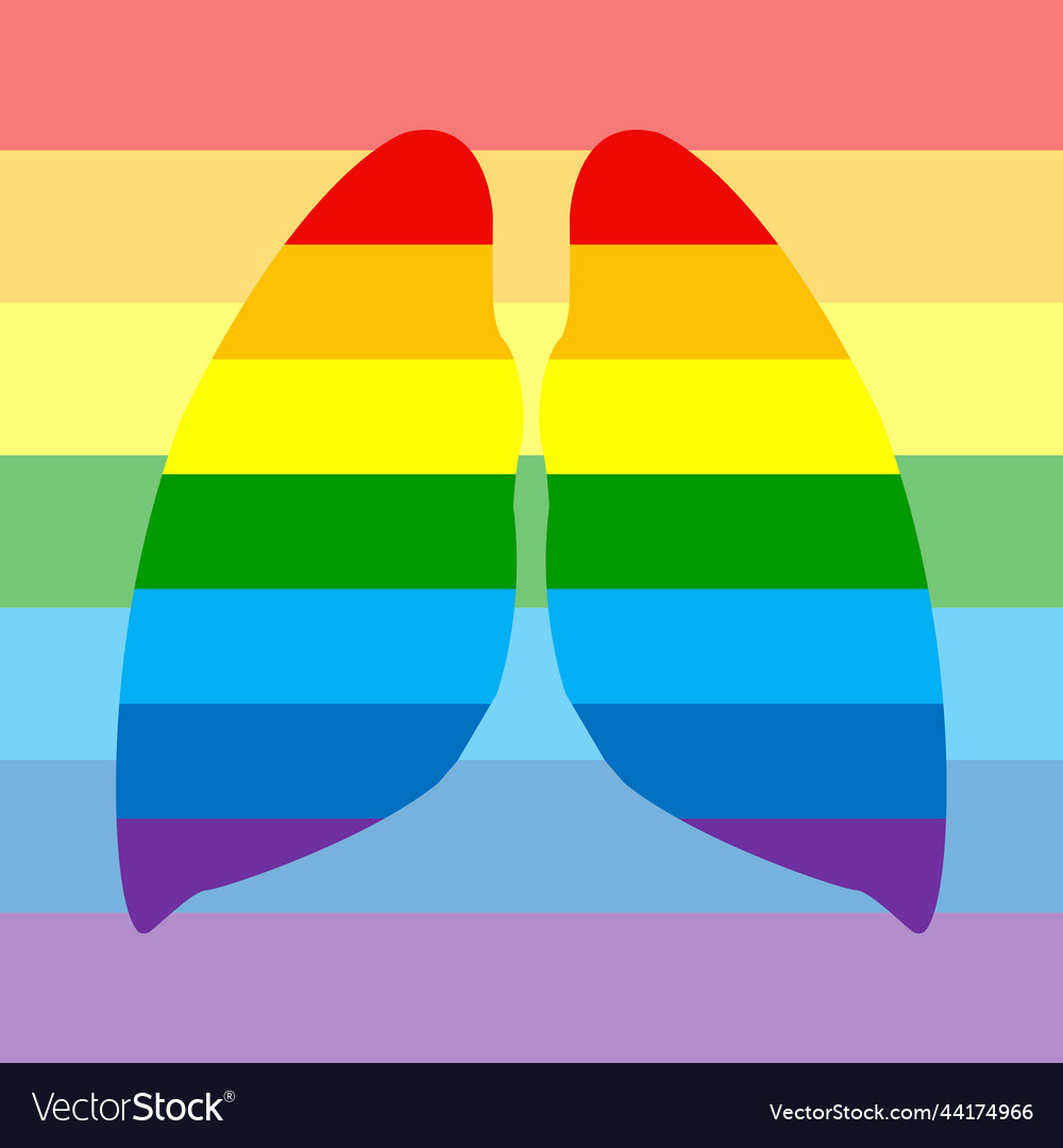 Lung in rainbow flag symbol lgbt Royalty Free Vector Image Lung in rainbow flag symbol lgbt Royalty Free Vector Image