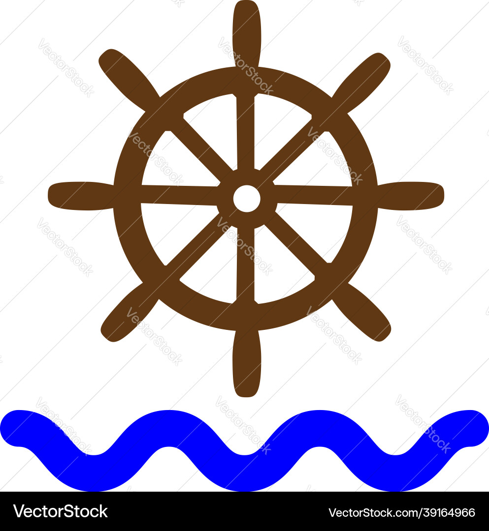 Rudder of a ship on white background Royalty Free Vector