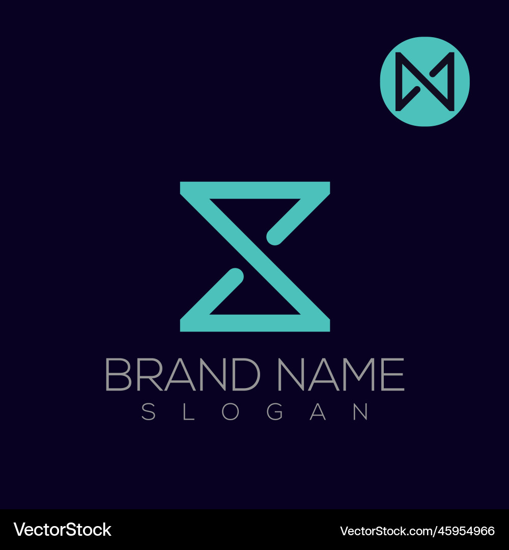 S or n two sides logo design Royalty Free Vector Image