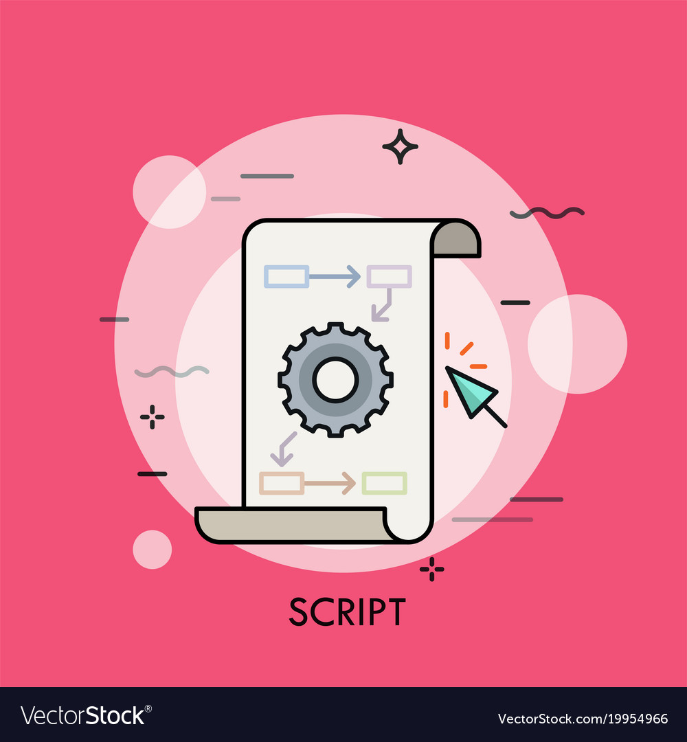 Script thin line concept Royalty Free Vector Image Script thin line concept Royalty Free Vector Image