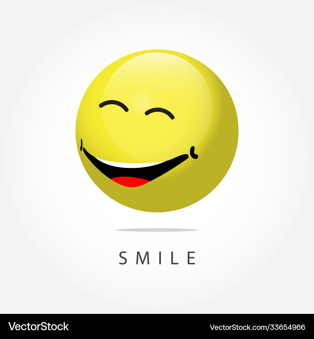 Smile emoticon template design Royalty Free Vector Image