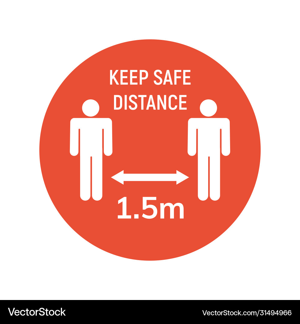 Social distance meter icon keep distance corona Vector Image