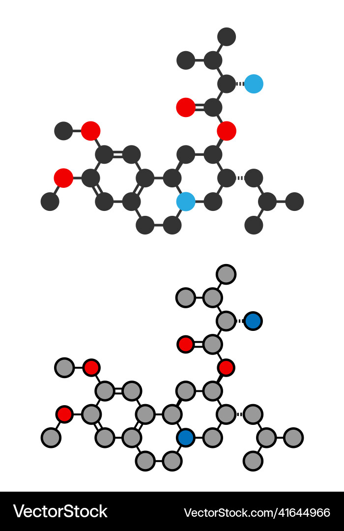 Valbenazine tardive dyskinesia drug molecule Vector Image