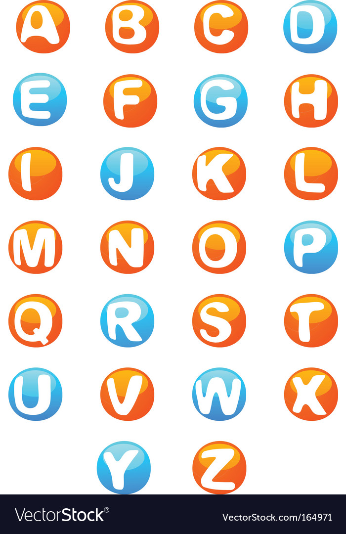 3d alphabet script capitals Royalty Free Vector Image