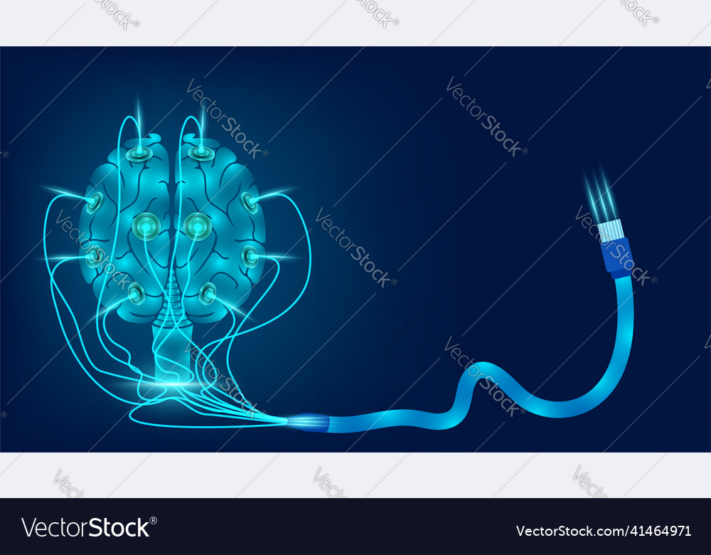 Brain Interface Technology Royalty Free Vector Image