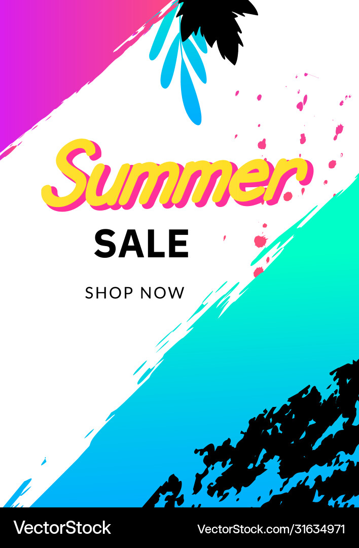 Bright summer season ad poster with text Vector Image