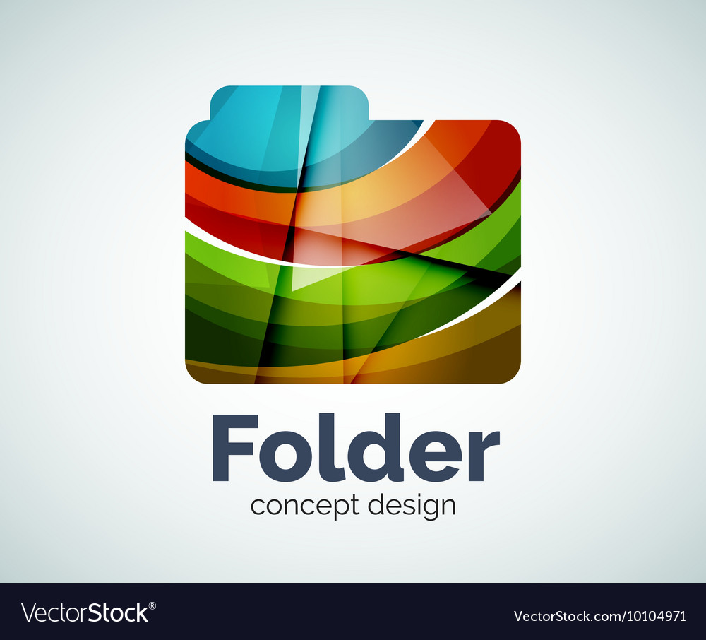Computer folder logo template Royalty Free Vector Image