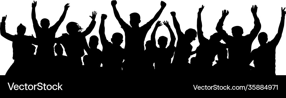 Crowd fun people on party holiday cheerful Vector Image