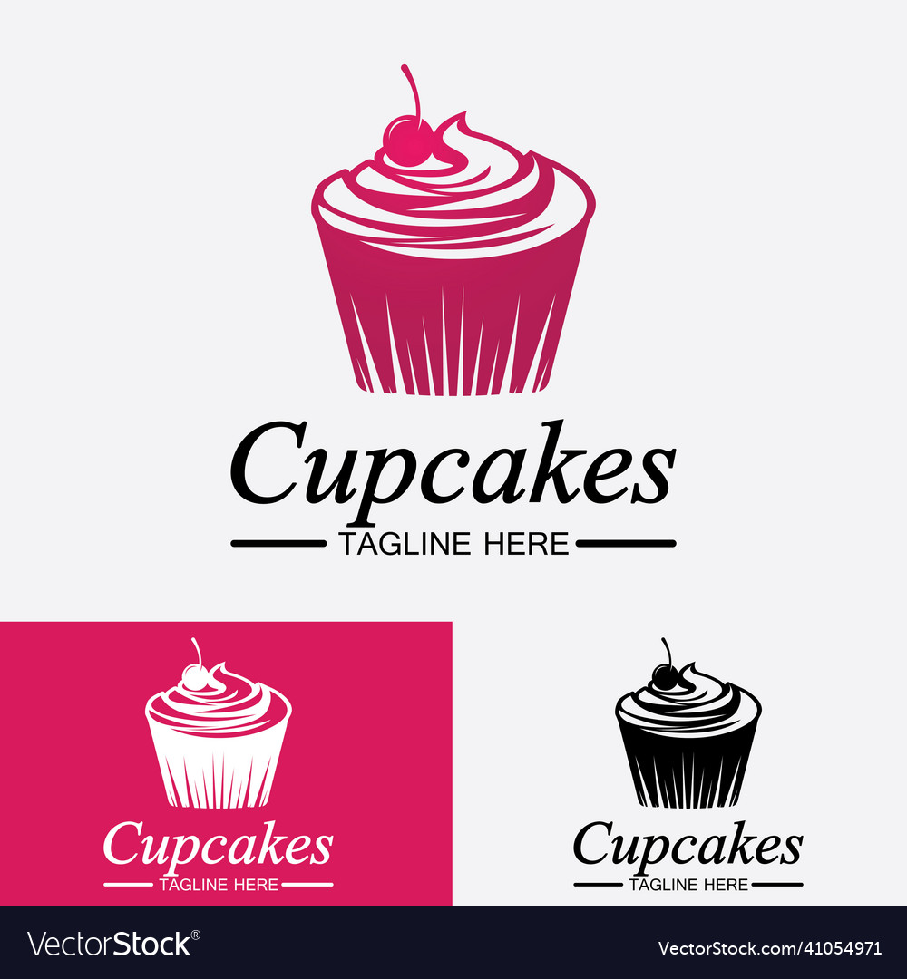 Cupcake Logo Design Template Cupcakes Bakery Icon Vector Image