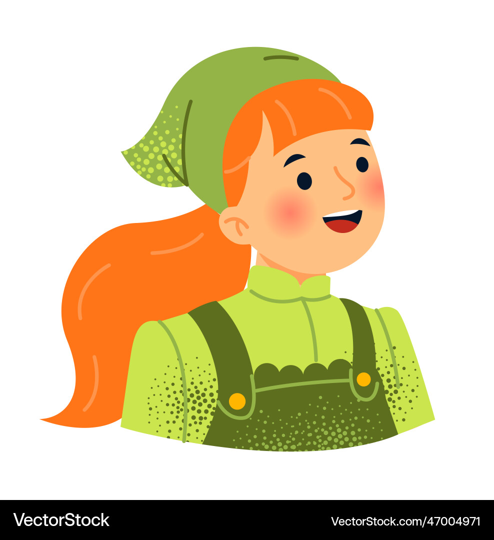 Cute girl in scarf Royalty Free Vector Image - VectorStock
