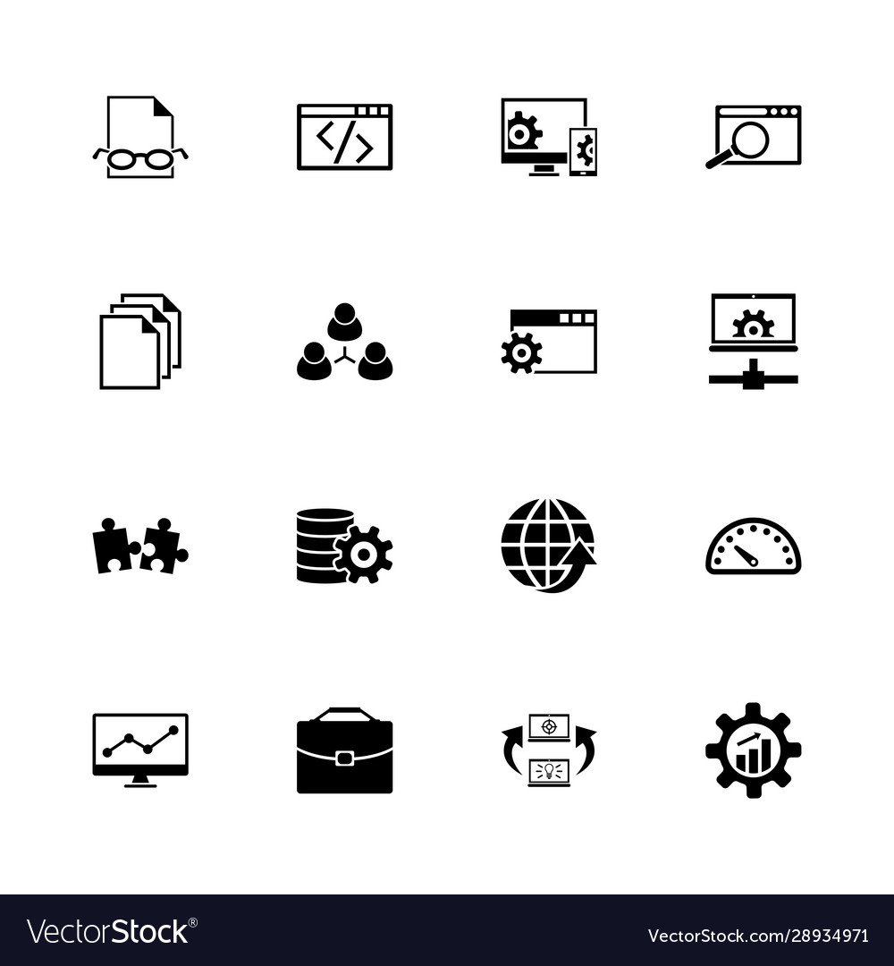 Development - flat icons Royalty Free Vector Image