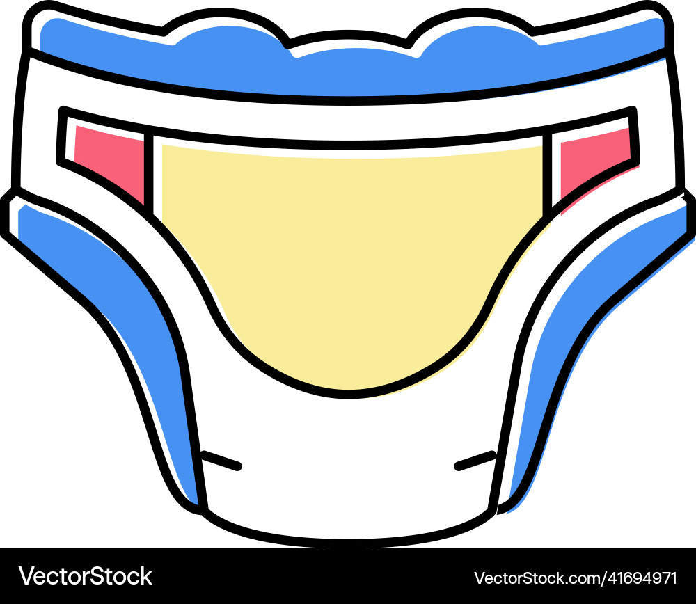 Diaper baby color icon Royalty Free Vector Image