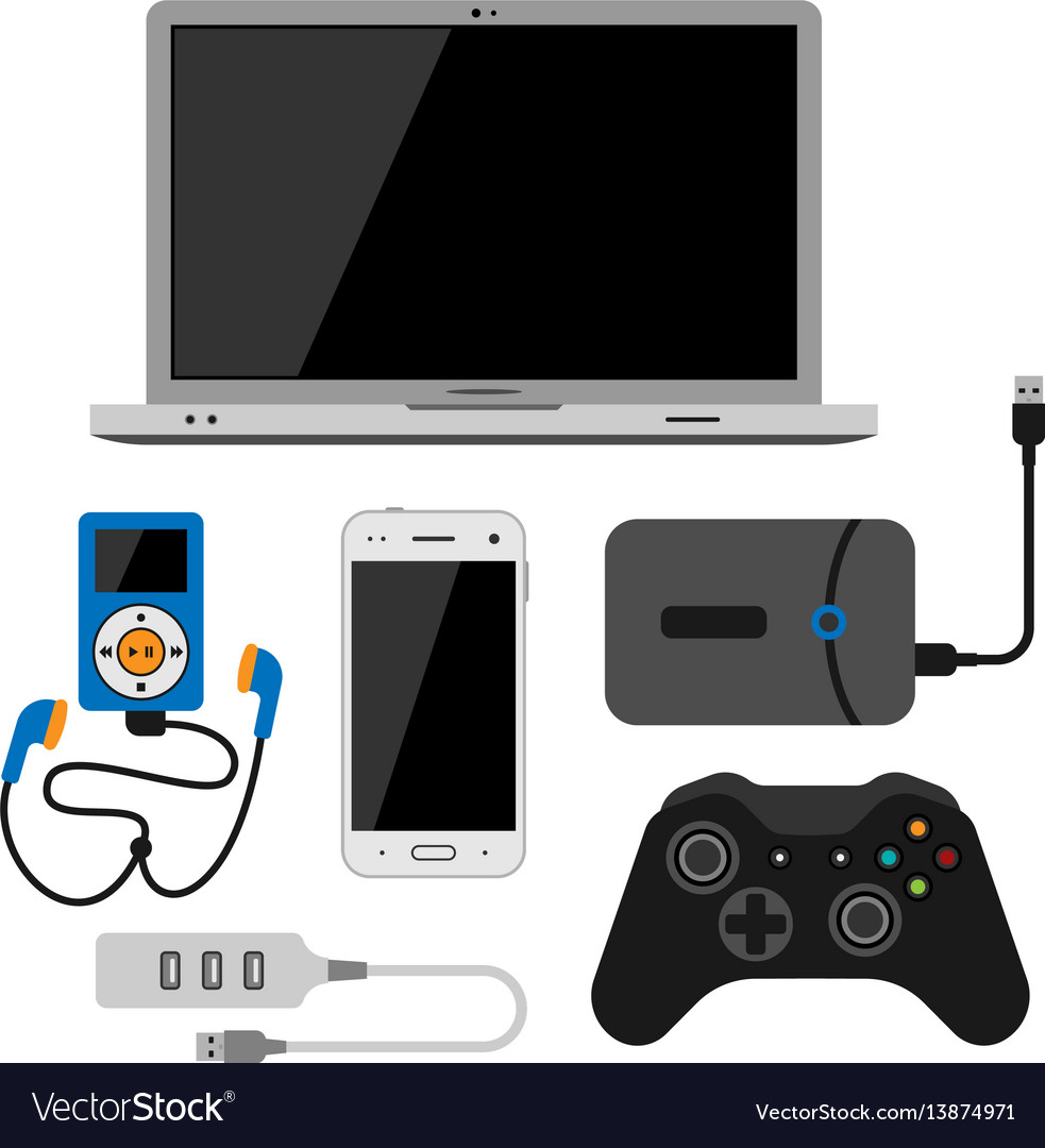 Electronic gadgets icons technology electronics Vector Image Electronic gadgets icons technology electronics Vector Image