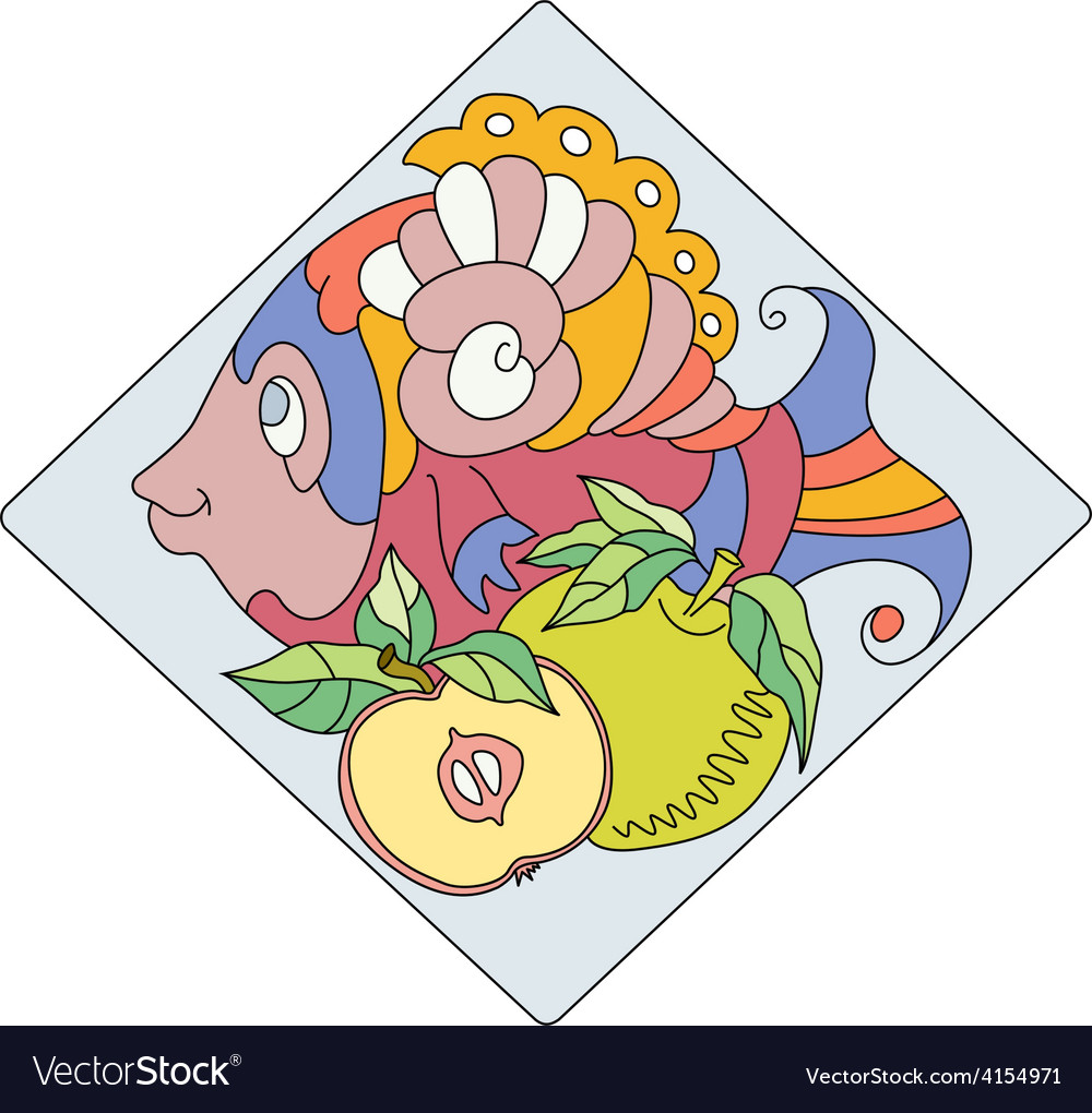 Fish APPLE Royalty Free Vector Image - VectorStock