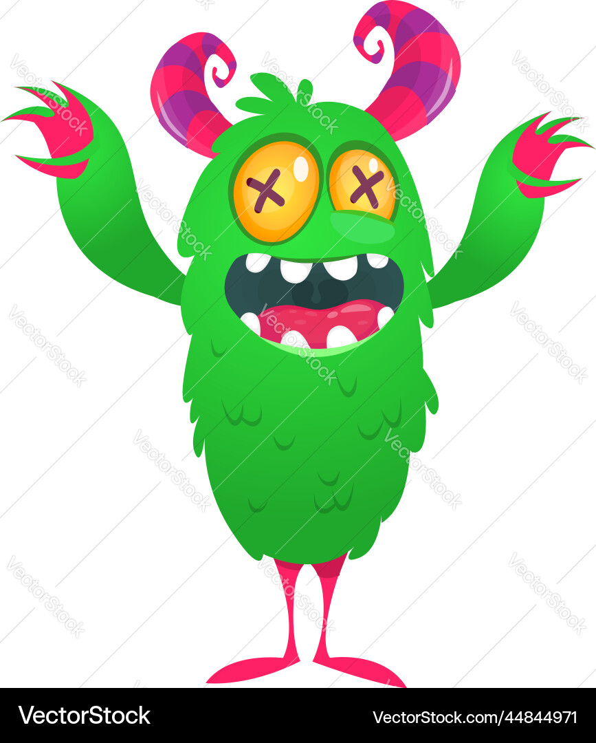 Funny cartoon monster halloween Royalty Free Vector Image