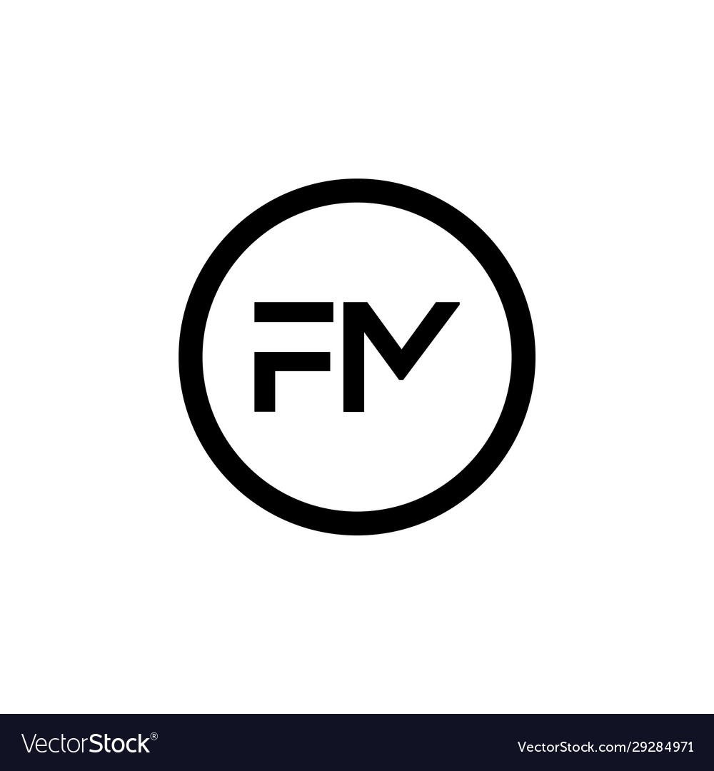 Initial letter fm logo design template creative Vector Image