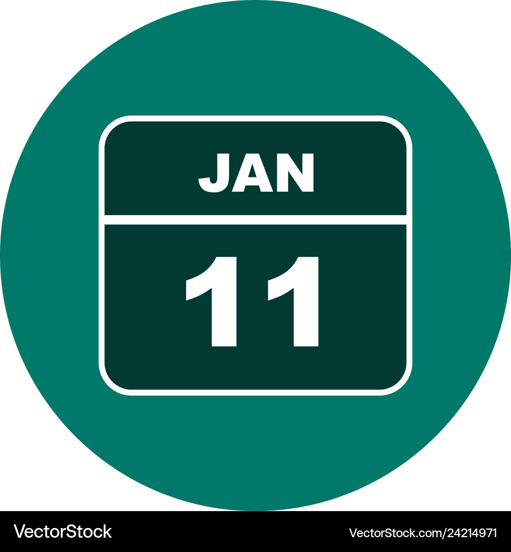 January 11th date on a single day calendar Vector Image