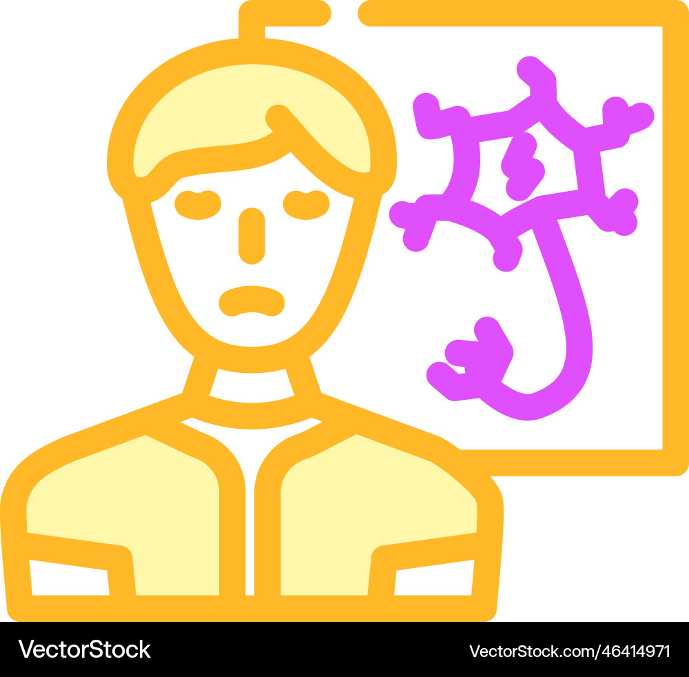 Nervous person stress headache color icon Vector Image