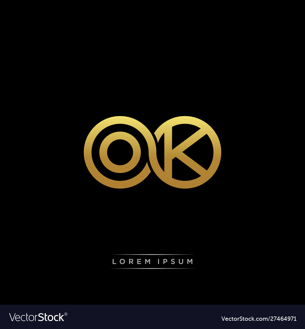 Ok initial letter linked circle capital monogram Vector Image