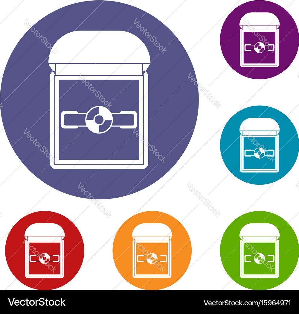 Ring in a velvet box icons set Royalty Free Vector Image