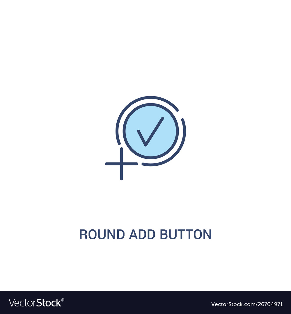 Round add button concept 2 colored icon simple Vector Image