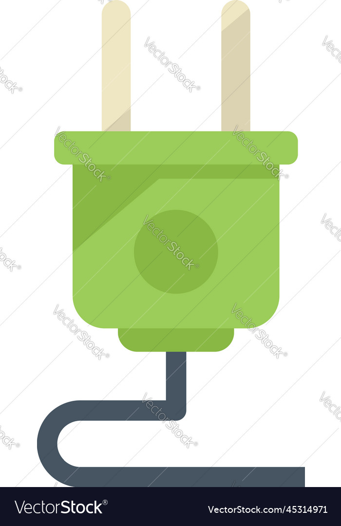 Save energy plug icon flat engineer care Vector Image
