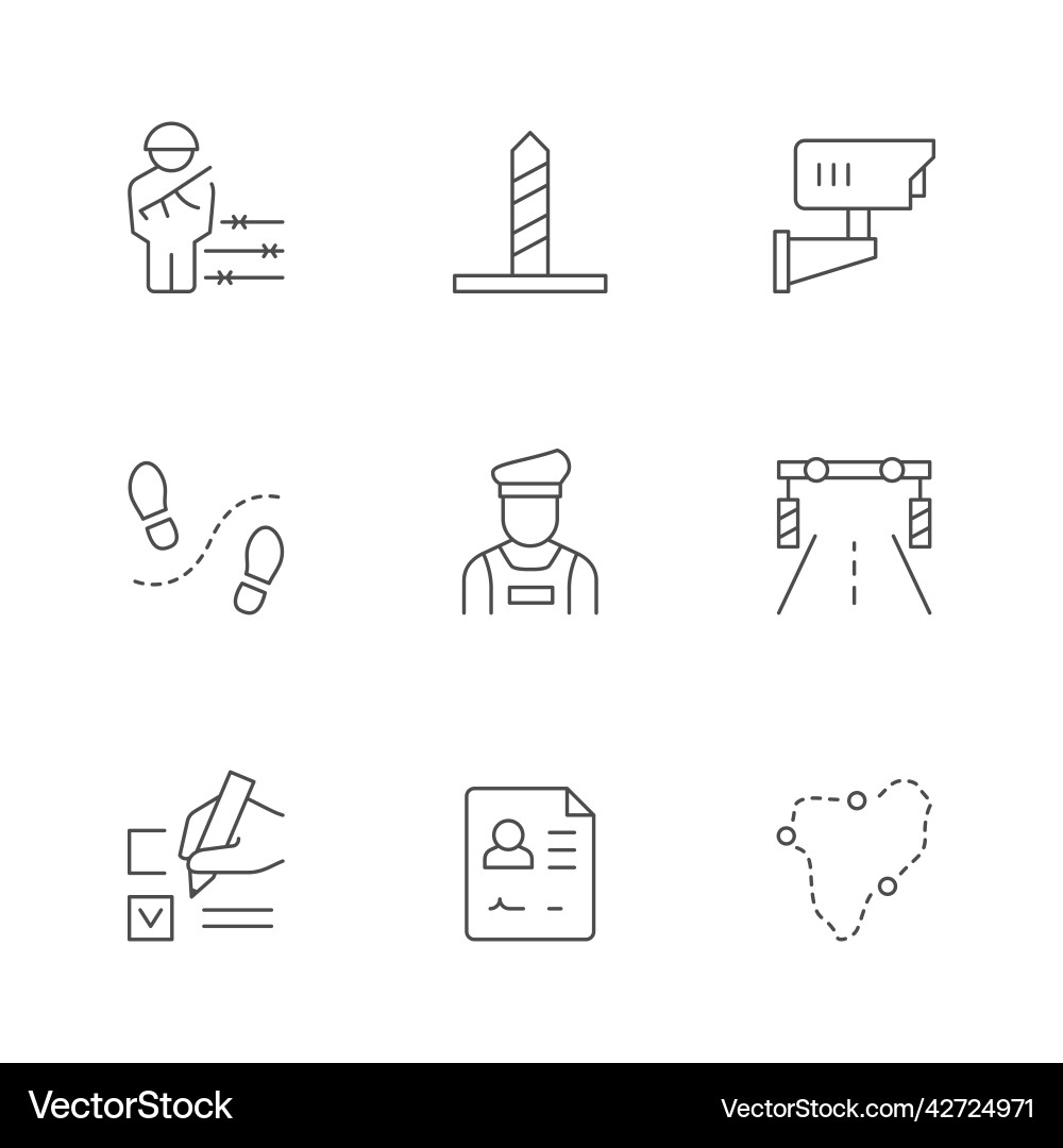 Set line icons of boundary Royalty Free Vector Image