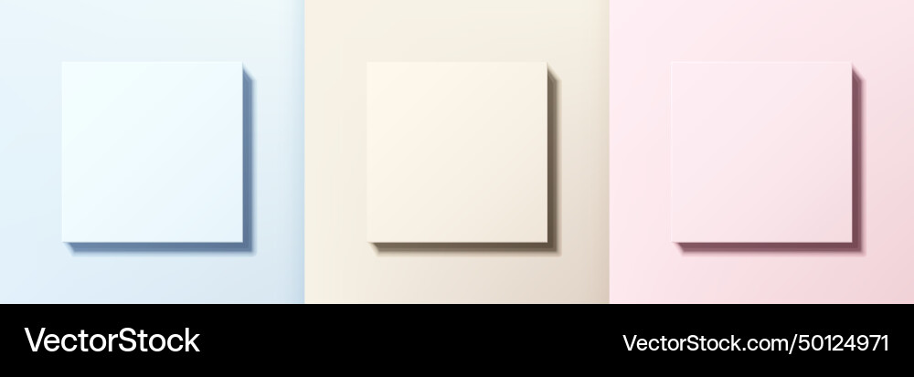 Set of light blue beige and pink square frame Vector Image