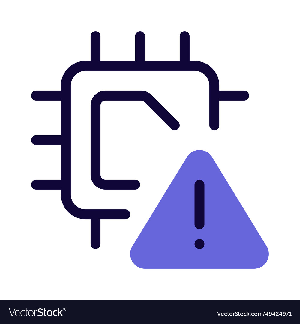 Warning in microchip for preventing data transfer Vector Image