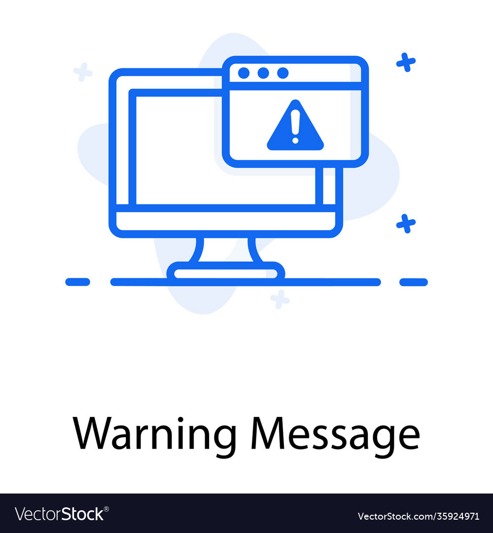 Warning message Royalty Free Vector Image - VectorStock