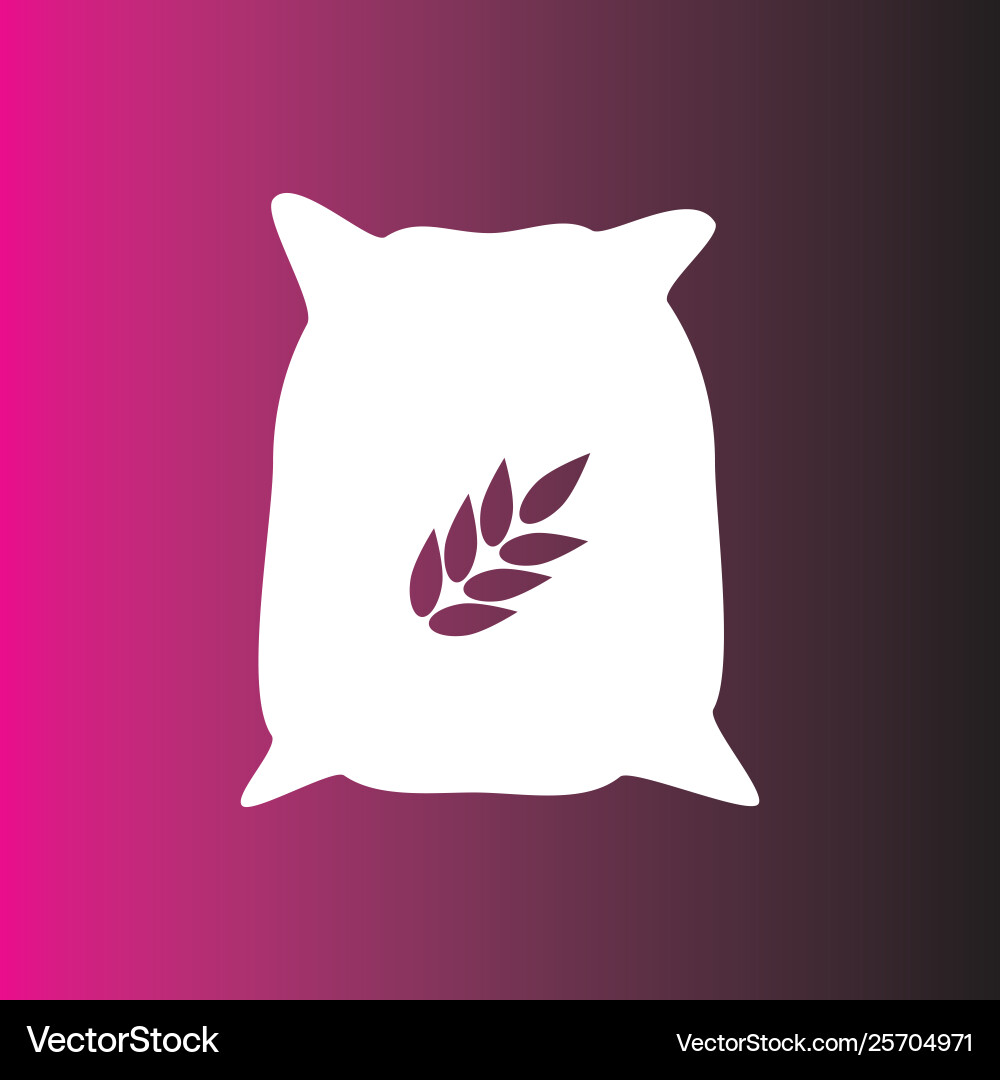 White grain harvest sack raster pictograph Vector Image
