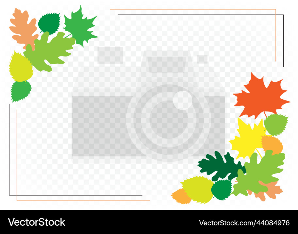 Autumn season photo frame transparent template Vector Image