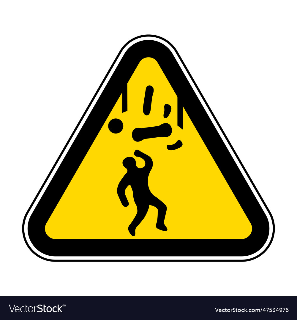 Beware falling objects symbol isolate on white Vector Image