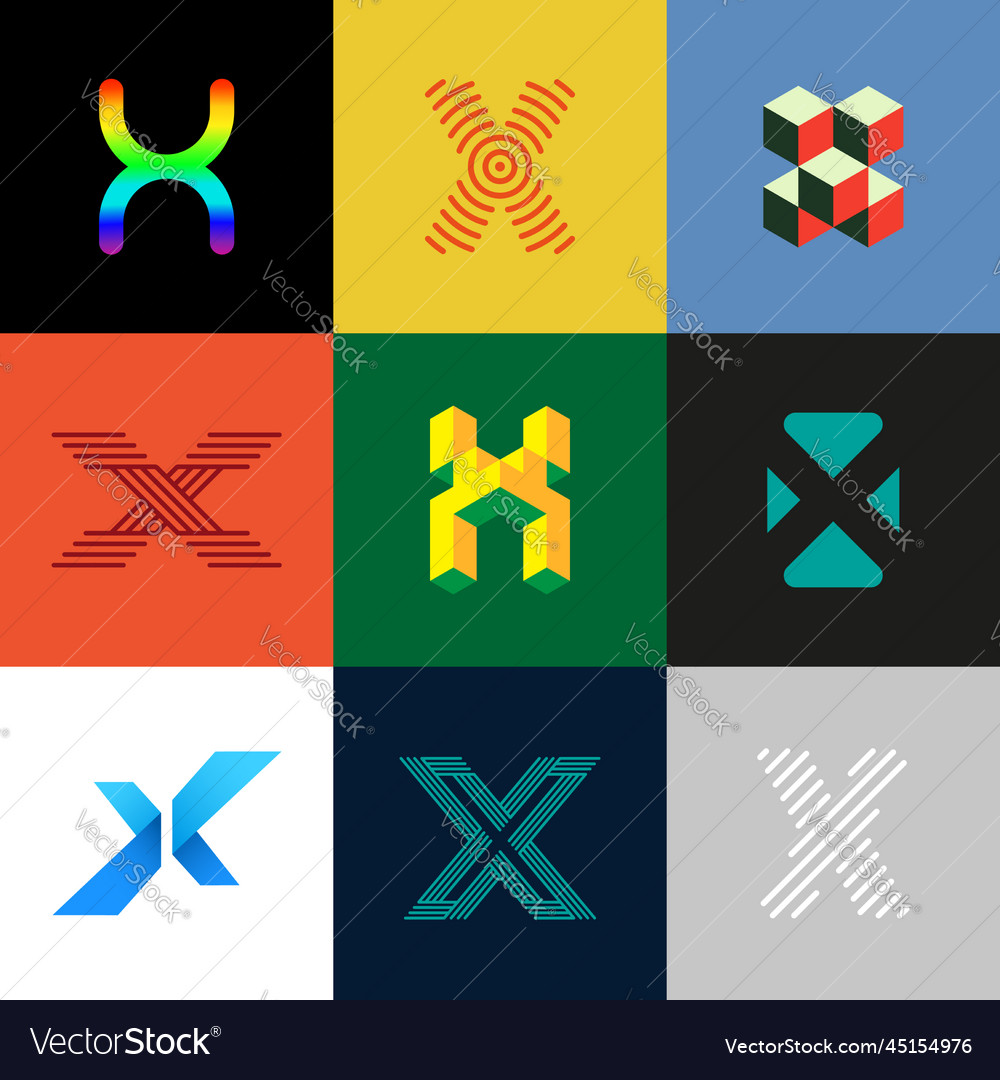 Big logo pack creative monograms Royalty Free Vector Image