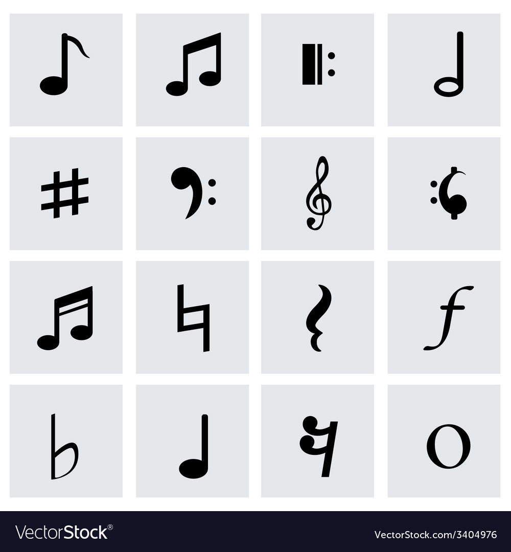 Black notes icons set Royalty Free Vector Image