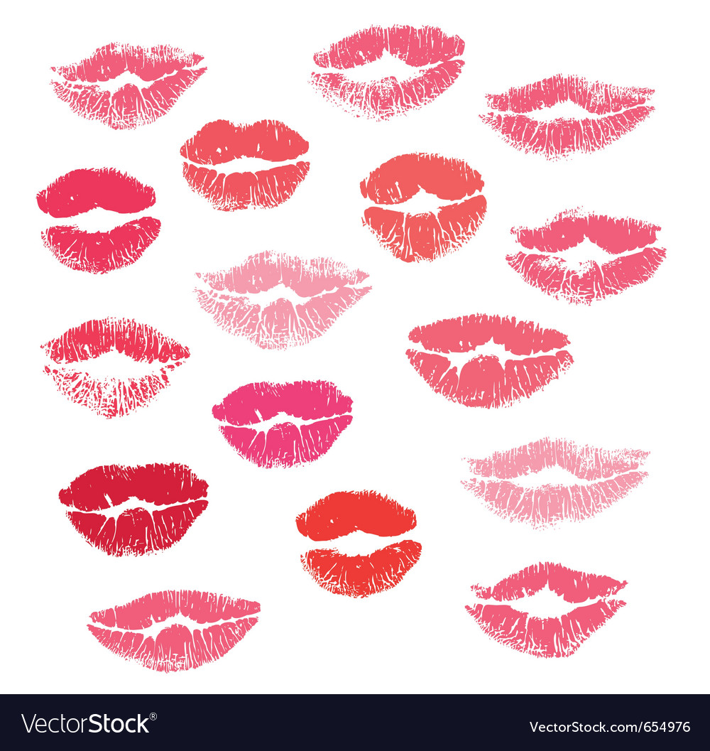 Collection print lips Royalty Free Vector Image