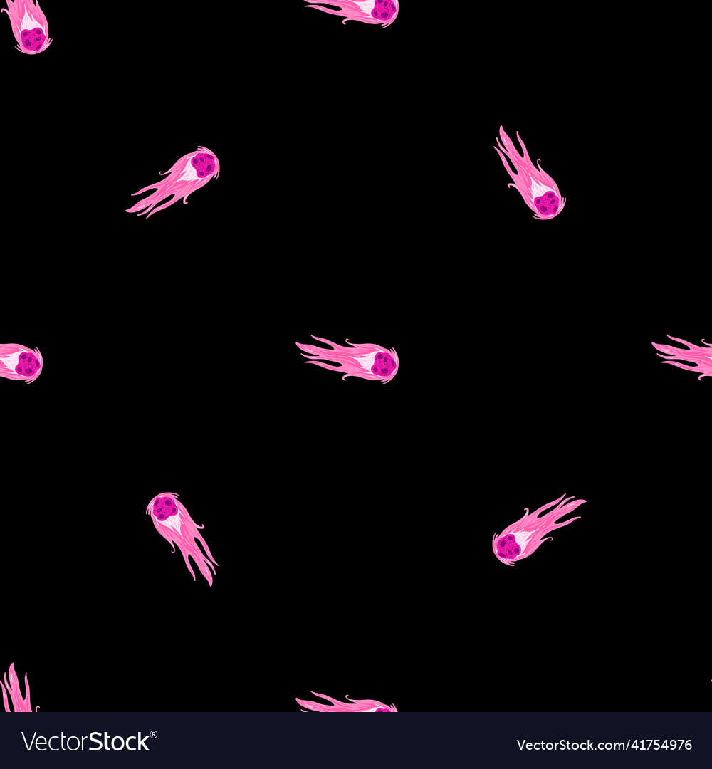 Comet fly seamless pattern design meteorite rain Vector Image