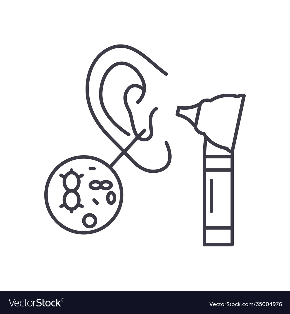 Ear Infection Icon Linear Isolated Royalty Free Vector Image